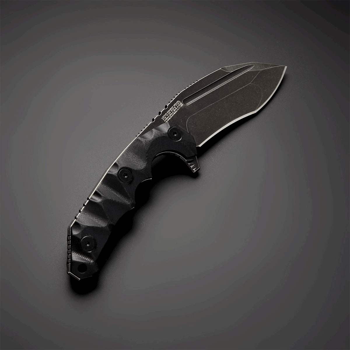 LOTAR COMBAT Black Super Steel Blade 4.2" Fixed Blade Combat Knife